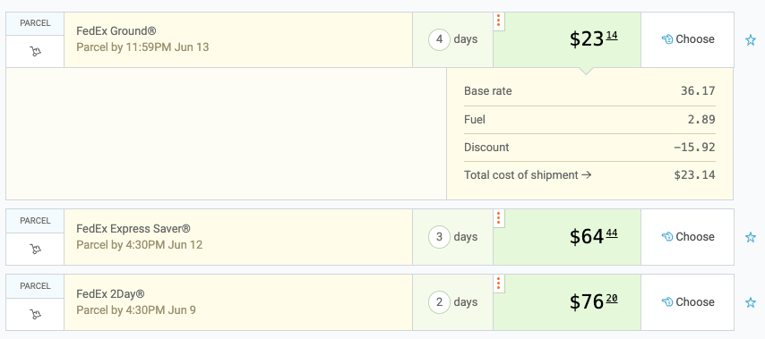 Parcel in Freightview