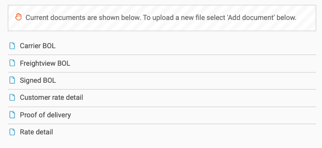 Shipment Details Page