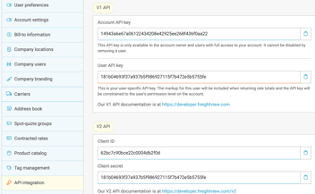 Connecting to Freightview's API