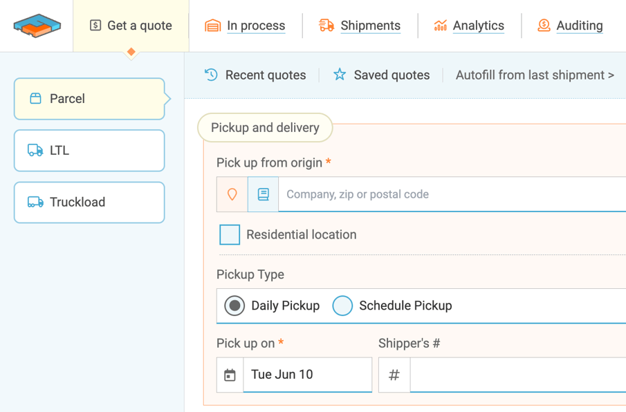Parcel in Freightview