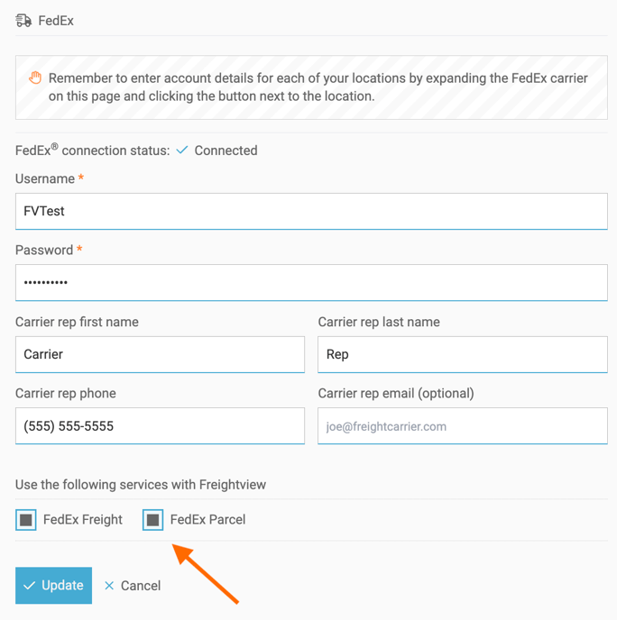 Parcel in Freightview