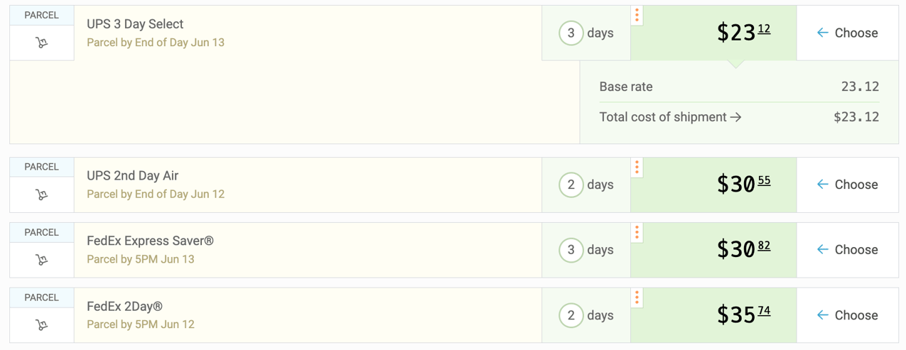 Parcel in Freightview