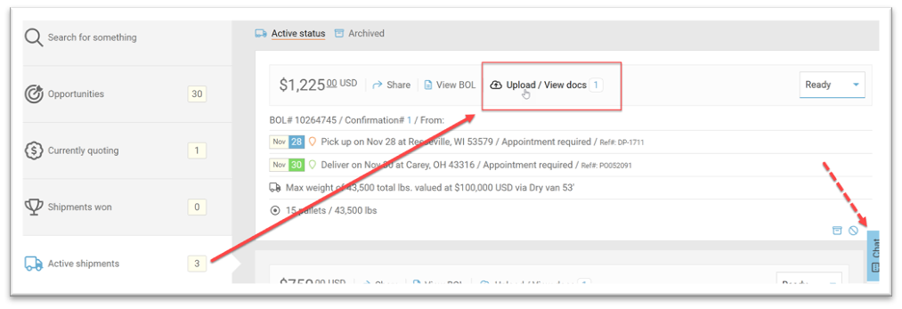 FV Carrier: Uploading Invoices