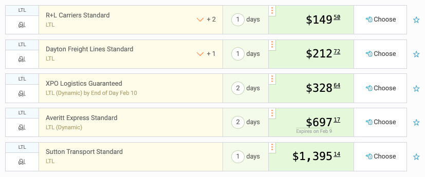 Know Your LTL Rates Page